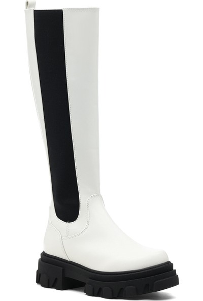 Nine West Elama 1pr Krem Kadın Düz Çizme