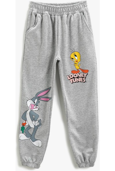 Koton Bugs Bunny ve Tweety Lisanslı Baskılı Eşofman Altı Jogger Pamuklu Koton Bugs Bunny ve Tweety Lisanslı Baskılı Eşofman Altı Jogger Pamuklu