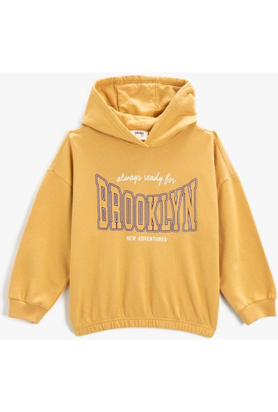 Koton Brooklyn Baskılı Kapüşonlu Sweatshirt Pamuklu