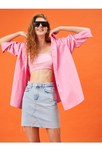 Koton Kadın Cepli Mini Kot Etek