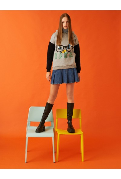 Koton Pileli Mini Kot Etek