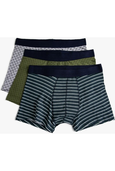 Koton Pamuklu Desenli Basic 3'lü Boxer Seti