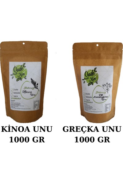 Sadekuru Glutensiz Çiğ Karabuğday Unu 1kg + Glutensiz Kinoa Unu 1 kg Sdkrgrçkaknaun 1 kg
