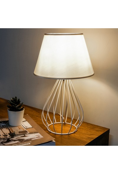 Homing Metal Gövdeli Krem Rengi Abajur 7771561226293
