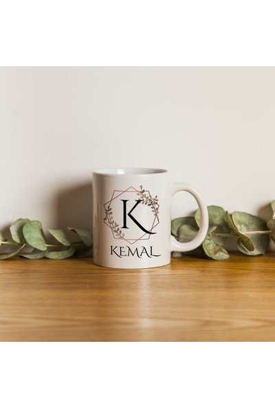 Kumsal Butik K Harfi İsme Özel Baskılı Kupa Bardak