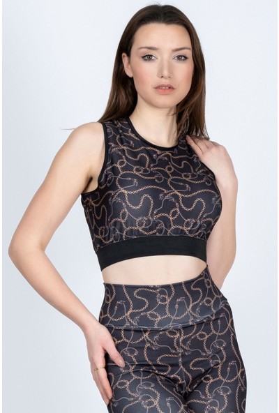 Aria's Closet Desenli Askılı Spor Atlet - 216