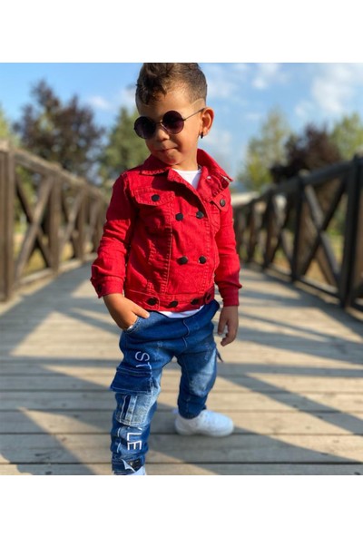 Mikado Cool Boys 3'lü Kırmızı Kot Takım Mikado Cool Boys 3'lü Kırmızı Kot Takım