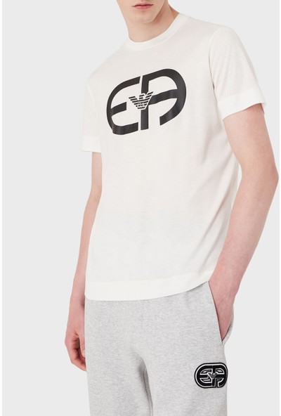 Emporio Armani Logo Baskılı Bisiklet Yaka T Shirt Erkek T Shirt 6K1T74 1juvz 0101
