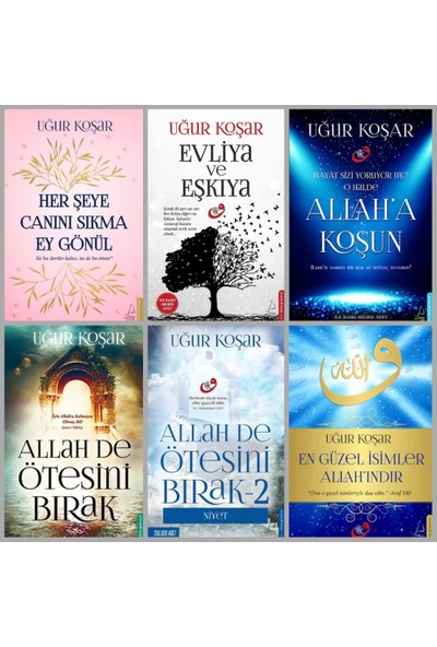 Uğur Koşar 6'lı Kitap Seti (Allah De Ötesini Bırak, Her Şeye Canını Sıkma Ey Gönül + 4 Kitap)