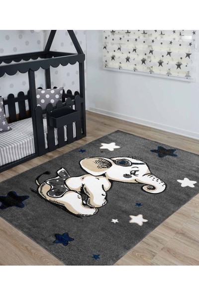 Potamia Martins Gri Krem Çocuk ve Genç Odası Halı C5670ZA 120 x 170