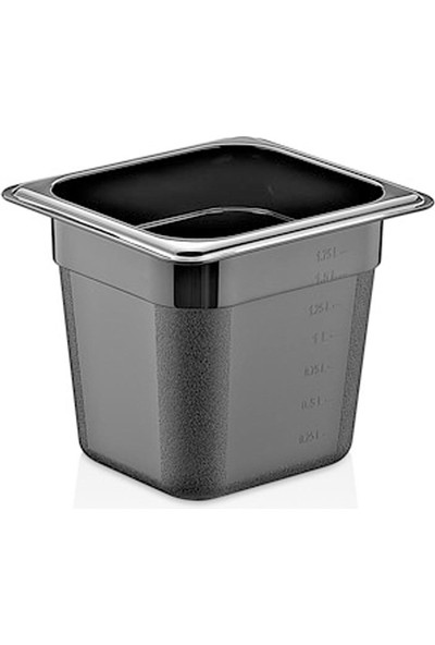 Gastroplast Gn 1/6-150 mm Gastronom Küvet, Polikarbon, Siyah Gastroplast Gn 1/6-150 mm Gastronom Küvet, Polikarbon, Siyah