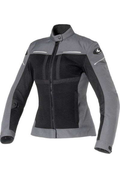 Clover Netstyle Kadın Korumalı Yazlık Motosiklet Ceketi Gri