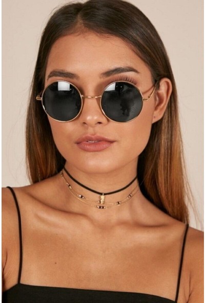 Modalucci Unisex Gold Çerçeveli Güneş Gözlüğü