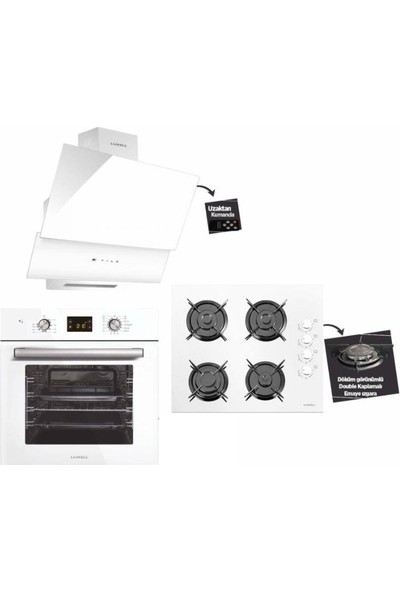 Luxell Opall Dijital Set BEYAZ(B66-SGF3+C6-40BF+DA6-835)