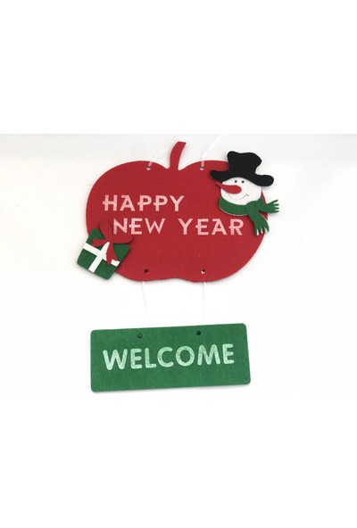 Happyland Yılbaşı Kardan Adam Model Welcome Kapı Süsü Happyland Yılbaşı Kardan Adam Model Welcome Kapı Süsü