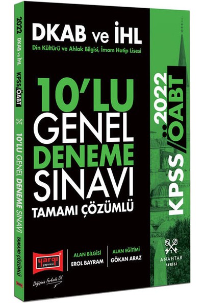 Yargı Yayınları 2022 ÖABT Din Kültürü ve Ahlak Bilgisi Imam Hatip Lisesi Tamamı Çözümlü 10'lu Genel Deneme Sınavı Yargı Yayınları 2022 ÖABT Din Kültürü ve Ahlak Bilgisi Imam Hatip Lisesi Tamamı Çözümlü 10'lu Genel Deneme Sınavı