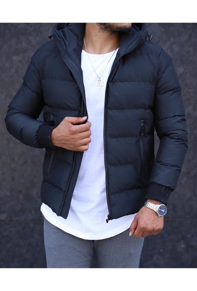 Densmood Erkek Siyah Kapüşonlu Şişme Mont Densmood Erkek Siyah Kapüşonlu Şişme Mont