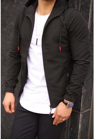 Densmood Erkek Rüzgar ve Su Dayanıklı Düz Renk Kapüşonlu Yağmurluk Densmood Erkek Rüzgar ve Su Dayanıklı Düz Renk Kapüşonlu Yağmurluk