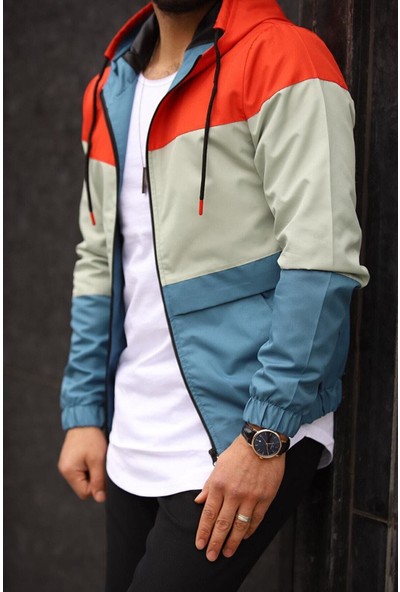 Densmood Erkek Rüzgar ve Su Dayanıklı Üç Renkli Kapüşonlu Yağmurluk Densmood Erkek Rüzgar ve Su Dayanıklı Üç Renkli Kapüşonlu Yağmurluk