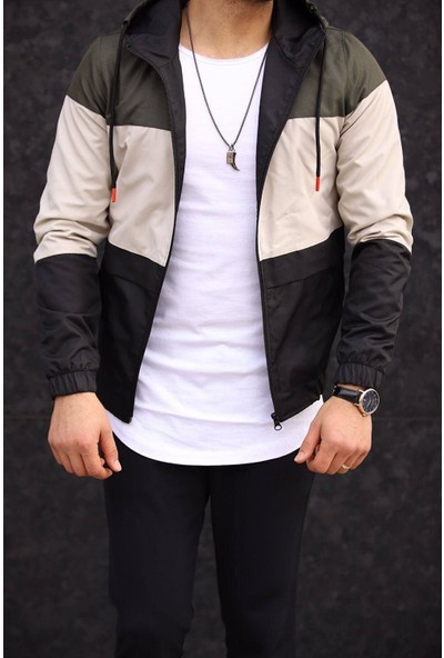 Densmood Erkek Rüzgar ve Su Dayanıklı Üç Renkli Kapüşonlu Yağmurluk Densmood Erkek Rüzgar ve Su Dayanıklı Üç Renkli Kapüşonlu Yağmurluk