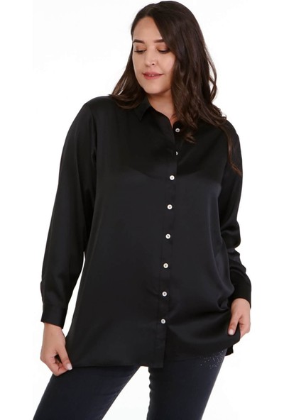 Myline Uzun Kollu Saten Gömlek Myline Uzun Kollu Saten Gömlek
