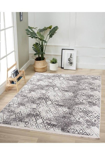 Jassrug Kaymaz Taban Halı Püsküllü 200X300 Tuna Gri