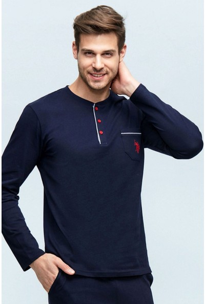 U.s. Polo Assn. 17384 Erkek Lacivert Pijama Takım
