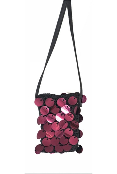 kavshak Payetli Örgü Abiye Kadın Çanta