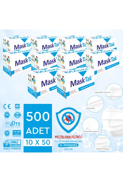 Masktak Cerrahi Maske 10 x 50'li