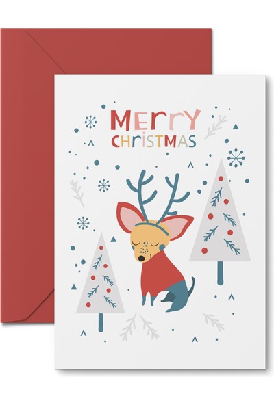 Hrs Kartpostal - Tebrik Kartı & Zarf Yeni Yıl Yılbaşı Noel