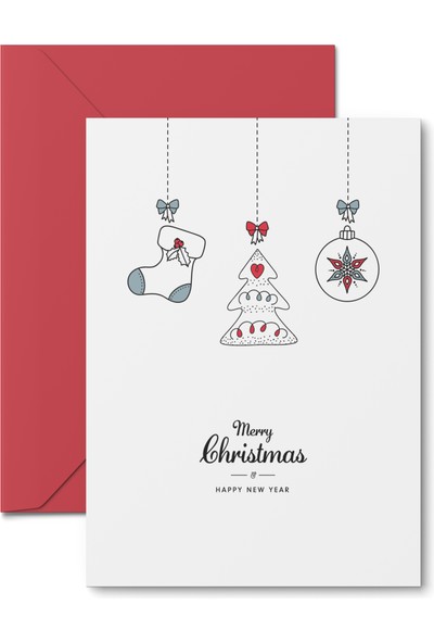 Hrs Kartpostal - Tebrik Kartı & Zarf Yeni Yıl Yılbaşı Noel