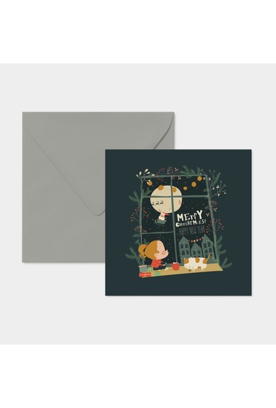 Hrs Kartpostal - Tebrik Kartı & Zarf Yeni Yıl Yılbaşı Noel