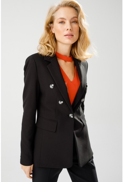 Ekol Kadın Kapak Cepli Ceket 6053033 Siyah Ekol Kadın Kapak Cepli Ceket 6053033 Siyah