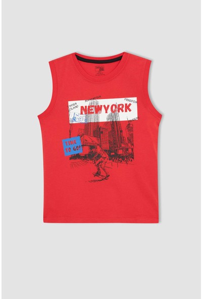 DeFacto Erkek Çocuk Regular Fit Baskılı Pamuklu Atlet K7284A619SM