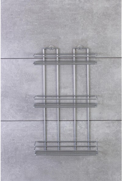 Okyanus Home Magic Fix Sihirli Yapışkan Krom Üçlü Banyo Rafı - 13X30 cm Okyanus Home Magic Fix Sihirli Yapışkan Krom Üçlü Banyo Rafı - 13X30 cm