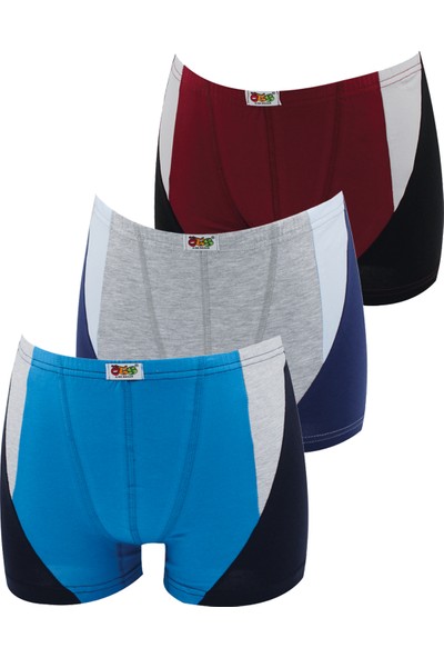 Öts Erkek Çocuk Boxer 3'lü Paket %96 Pamuk Likralı