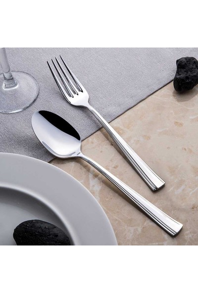 Nehir Katre Sade 60 Parça Çatal Kaşık Takımı Nehir Katre Sade 60 Parça Çatal Kaşık Takımı