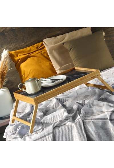 Fecra By Bambum Cudo Keyif Tepsisi Mermer Desenli Siyah Fecra By Bambum Cudo Keyif Tepsisi Mermer Desenli Siyah