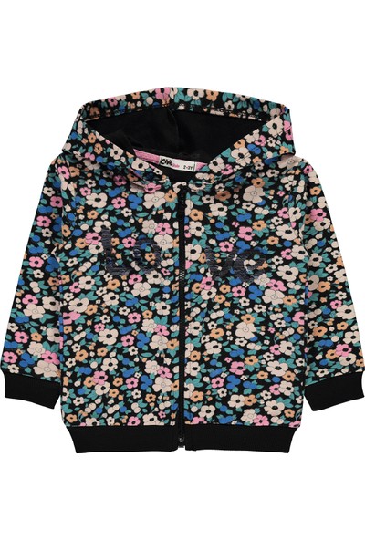 Civil Girls Kız Çocuk Kapüşonlu Hırka 2-5 Yaş Siyah