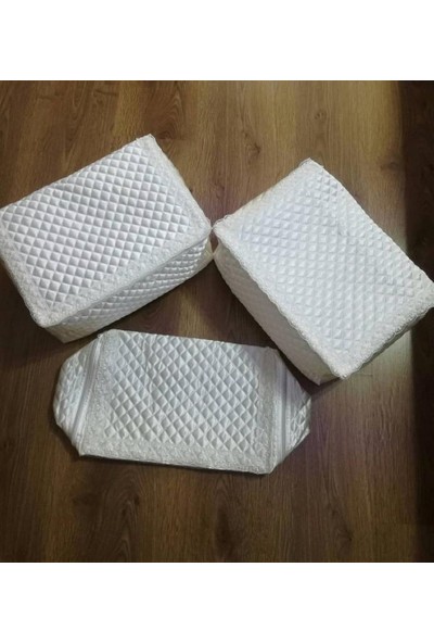 Kardelen Home Kapitone Saten Güpürlü Çeyizlik Kazak Hurcu 40X50X20