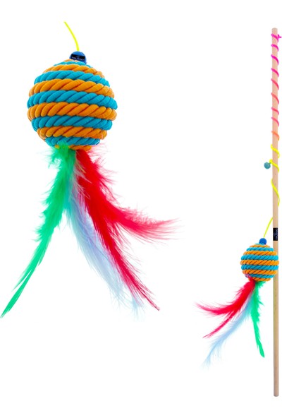 Sdy Pet Ahşap Saplı Kedi Oltası Toplu Oyuncak - 50 cm Sdy Pet Ahşap Saplı Kedi Oltası Toplu Oyuncak - 50 cm