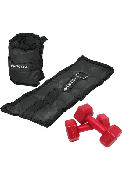 Delta 1 kg x 2 Adet El Ayak Bilek Ağırlığı 1 kg x 2 Adet Plastik Dambıl