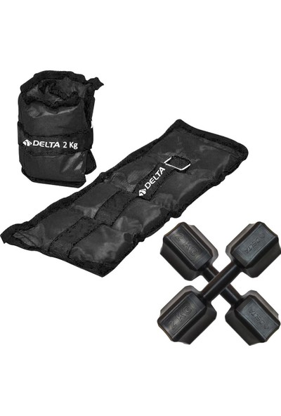 Delta 2 kg x 2 Adet El Ayak Bilek Ağırlığı 2 kg x 2 Adet Plastik Dambıl