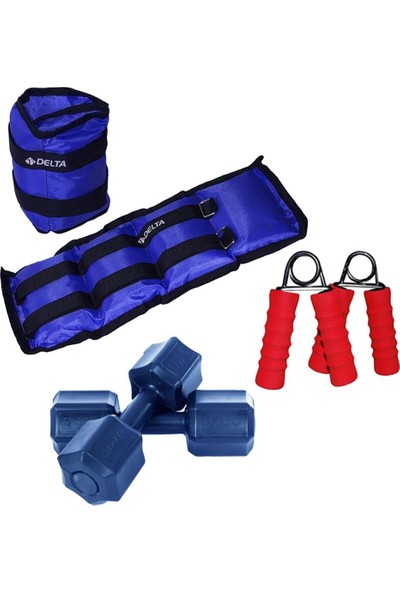 Delta 2 kg x 2 Adet El Ayak Bilek Ağırlığı 2 kg x 2 Adet Plastik Dambıl Çiftli El Yayı