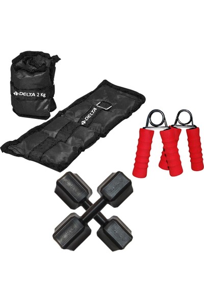 Delta 2 kg x 2 Adet El Ayak Bilek Ağırlığı 2 kg x 2 Adet Plastik Dambıl Çiftli El Yayı