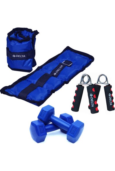 Delta 1 kg x 2 Adet El Ayak Bilek Ağırlığı 1 kg x 2 Adet Plastik Dambıl Çiftli El Yayı