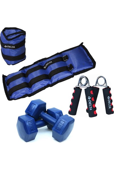 Delta 3 kg x 2 Adet El Ayak Bilek Ağırlığı 3 kg x 2 Adet Plastik Dambıl Çiftli El Yayı