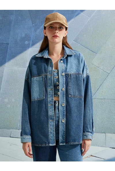 Man10ya Blok Renkli Oversize Kot Ceket