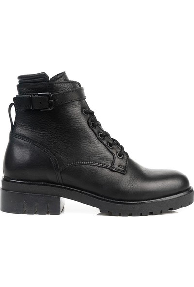 Greyder 30973 Kadın Trendy Deri Kısa Siyah Bot