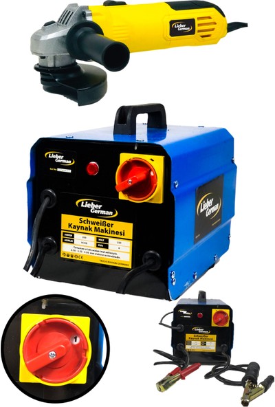 Lieber German 350 Amper Turbo Fan Soğutmalı 5 Kademeli Bakır Sargılı Kaynak Makinası +++ 3400 W Spiral Taşlama
